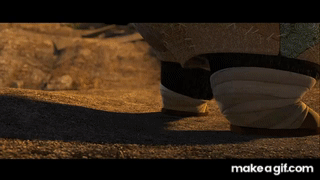 Kung Fu Panda - Po Clenches His Butt and Belly Bump Tai Lung on Make a GIF