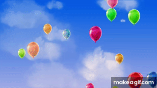 Colorful Balloons Flying in the Blue Sky Loop Background Video ...