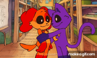 DogDay X CatNap's Sweet Lovers Kiss on Make a GIF