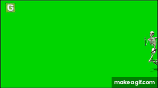 running skeleton green screen - free use on Make a GIF