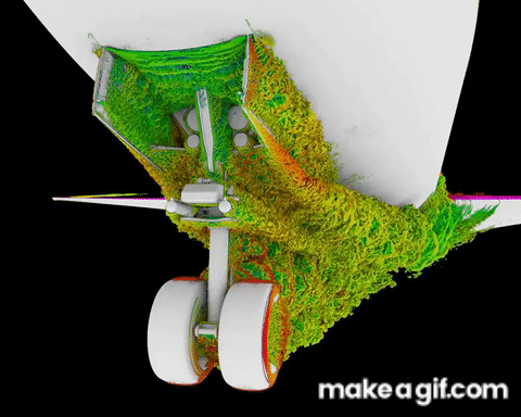 Aircraft landing gear air flow supercomputer simulation - NASA Ames ...
