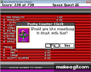 Space Quest III: Pirates of Pestulon - Monolith Burger on Make a GIF