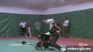 Seinfeld Clip - Kramer Gets Pelted By Tennis Balls on Make a GIF