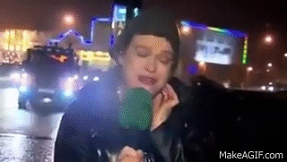 STOP SIGN HITS NEWS REPORTER !! EXTREME WINDS "! FUNNY on Make a GIF