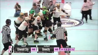 Detroit G8: Brewcity Bruisers v Emerald City Roller Girls on Make a GIF