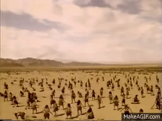 CUP NOODLES TV Commercial 1992 (Primitive man) on Make a GIF