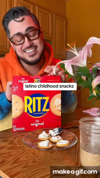 My favorite childhood snack!! I love @RITZ Crackers with cream cheese ...