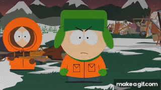 South Park Clip: Kyle is angry at Cartman on Make a GIF