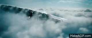 USS Enterprise (NCC-1701) comes out of the clouds on Make a GIF