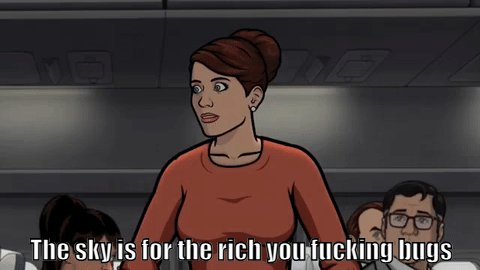 Archer Cheryl plane the sky is for the rich on Make a GIF