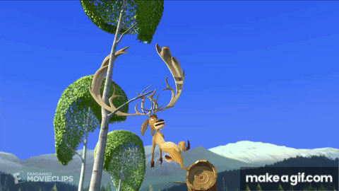 Elliot breaks his antlers and falls on Make a GIF