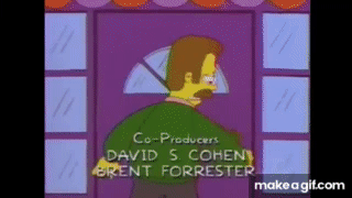 Ned Flanders crashes his car and breaks his window to escape bear on ...