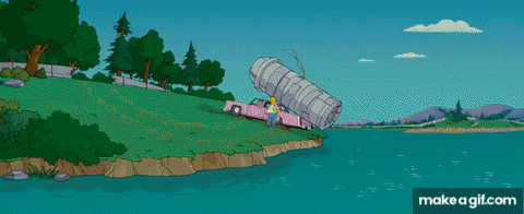 The Simpsons Movie - Homer Dumps Waste In The Lake. 'Evil!' on Make a GIF