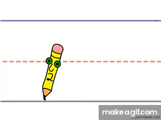 Pencil Pete's Cursive Writing - Lowercase u on Make a GIF