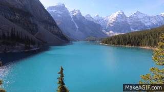 Endless Looping 4K Scene: Moraine Lake, Banff Alberta + Nature Sounds ...