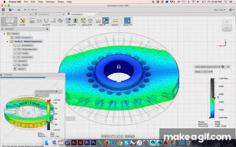 Modal Frequency Stress Analysis in Fusion 360 on Make a GIF