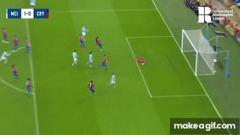 Ederson foul Mateta - Manchester City 2-2 Crystal Palace on Make a GIF