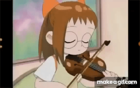 Reanne playing the violin on Make a GIF