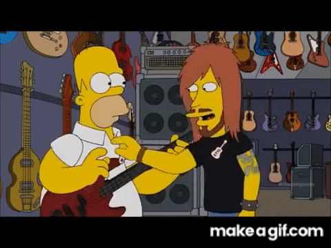 Homer Simpson play bass on Make a GIF