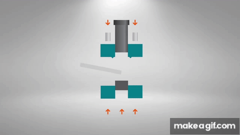 Fine blanking press working animation on Make a GIF