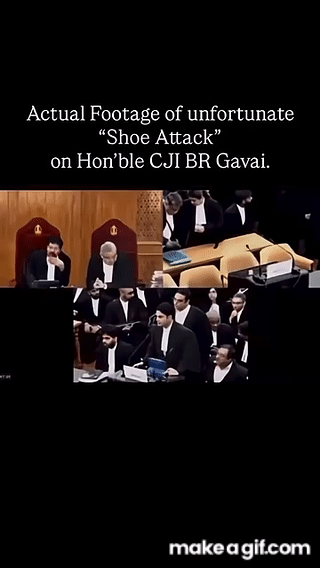 Video Footage of unfortunate “Shoe Attack” on CJI BR GAVAI on Make a GIF