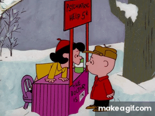A Charlie Brown Christmas Lucy psychiatric help on Make a GIF