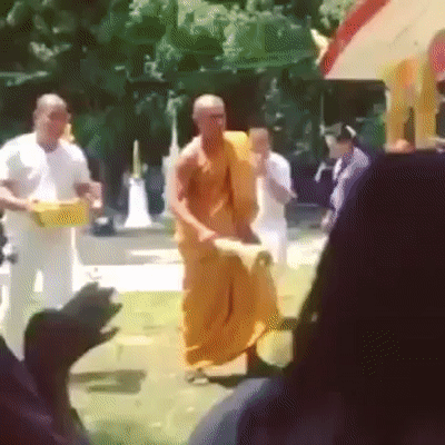 Monk giving blessing with style!! on Make a GIF