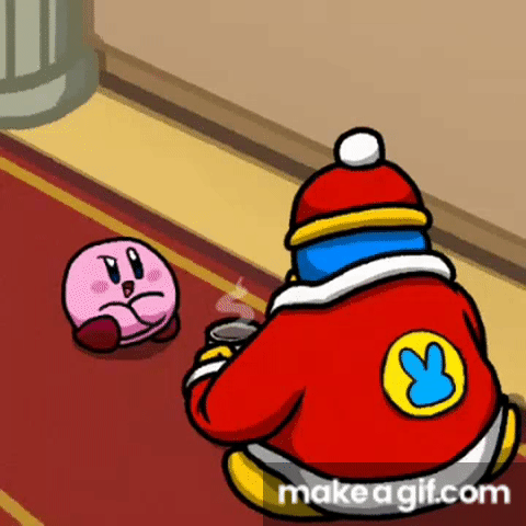 Kirby break-dancing on Make a GIF