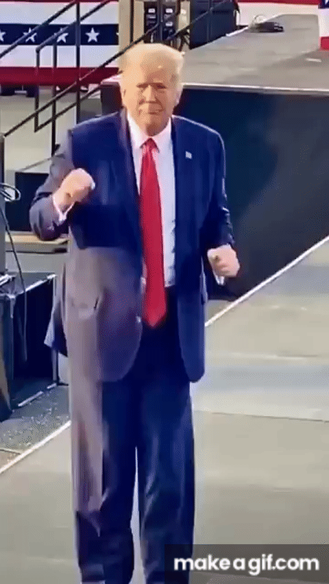 Trump dancing to INCREDIBLY AWESOME music! on Make a GIF