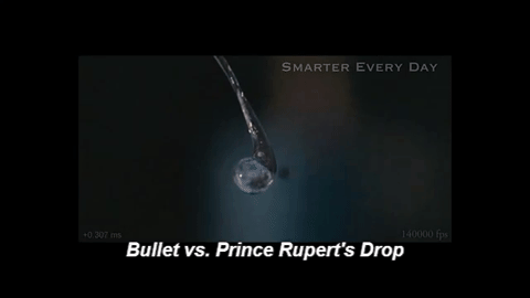Bullet vs. Prince Rupert's Drop on Make a GIF