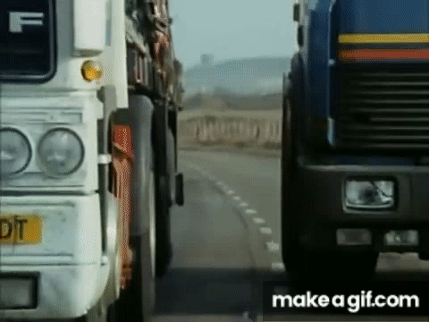 DAF 3300 vs Iveco 190-42 - Chase on Make a GIF