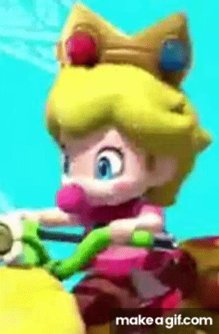 Princess Peach with a round pacifier on Make a GIF
