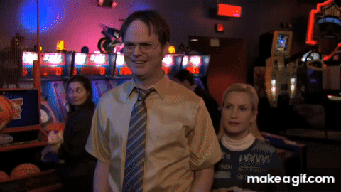 The Office Dwight scared by Angela on Make a GIF