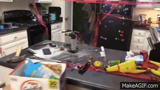Lithium ion battery combusts on Make a GIF