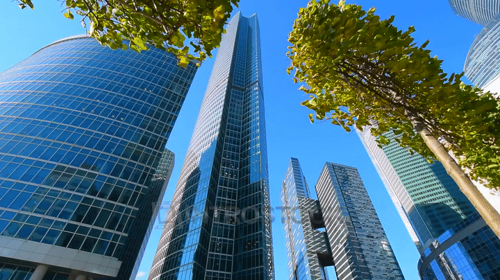 Stock video: skyscrapers buildings in financial district. Stock market ...