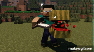 steve vs zombie on Make a GIF