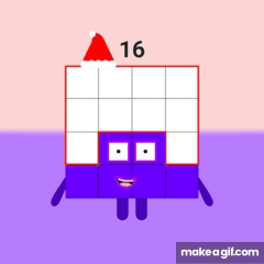 Numberblock 16 sleeps until Christmas! on Make a GIF