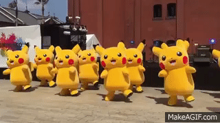 Pikachu Squad Dancing (HD) on Make a GIF