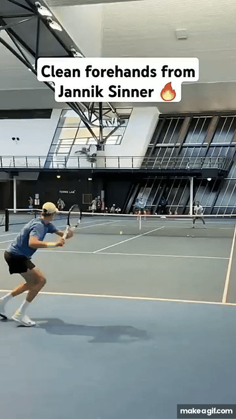 Forehand striking by Jannik Sinner | on Make a GIF