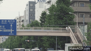 TOKYO GIGANTIC GIRLS ”Footbridge ” / 東巨女子「歩道橋」篇 on Make a GIF