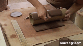Clay Pottery Slab Building : How to Form a Round Vase on Make a GIF