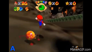 SM64 - Watch for Rolling Rocks - 0.5x A Presses (Commentated) on Make a GIF