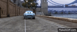 Professor Zündapp chased by Finn McMissile - Cars 2 on Make a GIF