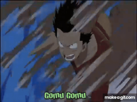 Luffy & Zoro vs. Aqua Laguna (Gomu Gomu No 300 Pound Cannon) on Make a GIF