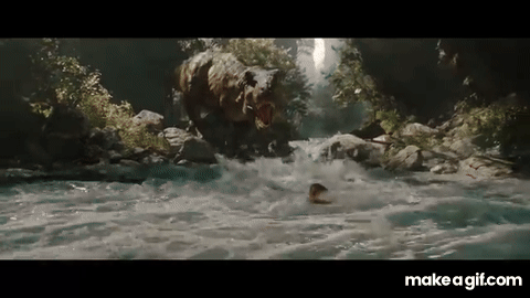 Jurassic World Rebirth | T. rex Attack on the River on Make a GIF