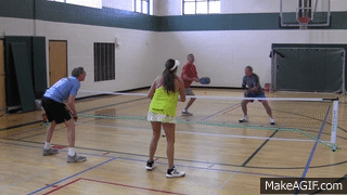 Pickleball Doubles Returning a lob Shot Choice on Make a GIF