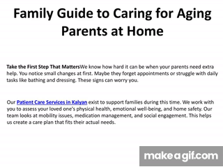 A Guide for Families on How to Care for Elderly Parents at Home on Make ...