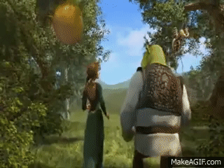 Shrek push fiona into bush on Make a GIF