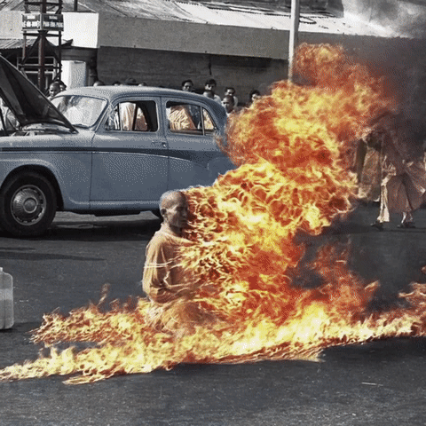 Amazing Story Of The Burning Monk Who Changed The World on Make a GIF
