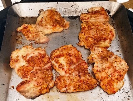 2-16-16 Boneless Skinless Chicken Thighs on the Griddle on Make a GIF